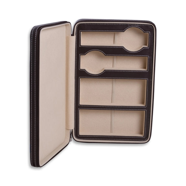 Watch + Sunglass Travel Case-Brown - Align and Bloom